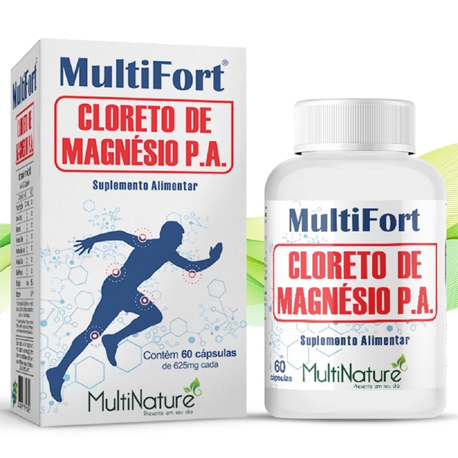 CLORETO DE MAGNESIO P.A 625MG 60CAPS - Cloreto De Magnesio P.A 625Mg Com 60 Cápsulas - MULTI ...