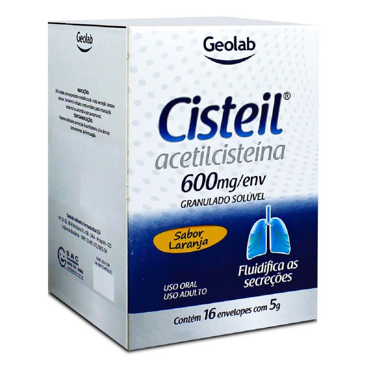 CISTEIL 600MG 5G C/16ENV/GEO - Cisteil 600mg/g Geolab 16 Envelopes 5g ...