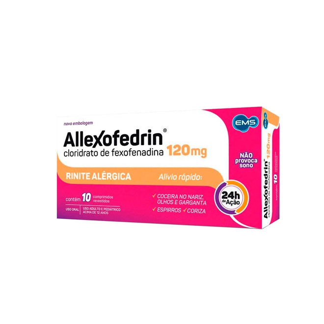 Allexofedrin120mg EMS Com 10 Comprimidos - Allexofedrin120mg EMS Com 10 ...