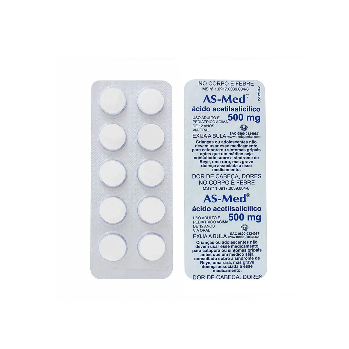 As-Med 500mg 10 Comprimidos - As-Med 500mg 10 Comprimidos - MEDQUIMICA ...