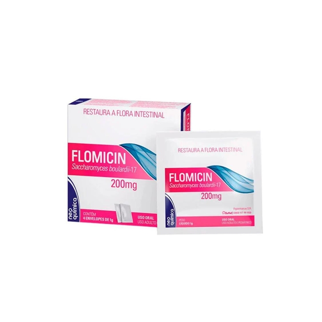 Flomicin 200mg 4 sachês de 1g cada Neo Química - Flomicin 200mg 4 ...