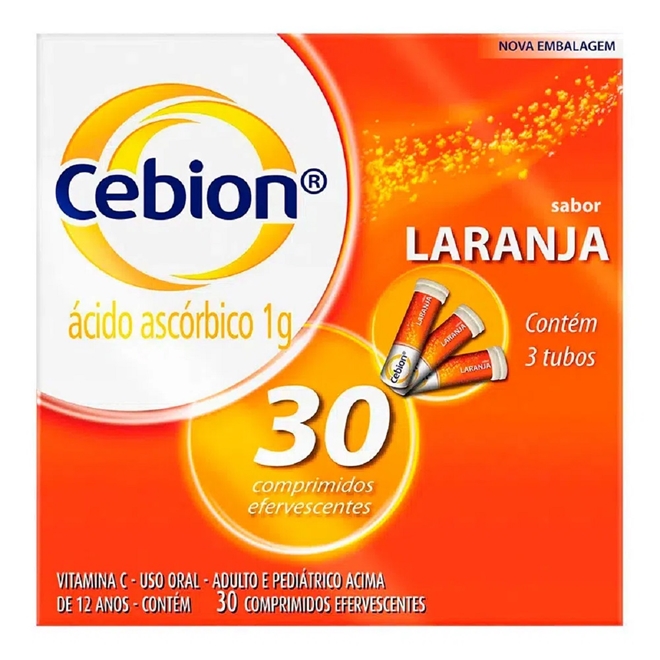 KIT CEBION LAR 1G 10CPR EFERV 3TUB - Vitamina C Cebion Laranja 1g Merck ...