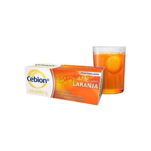 Vitamina C 1g Cebion Sabor Laranja 10 Comprimidos - Vitamina C 1g ...