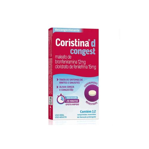 Coristina D Congest 12mg + 15mg 12 Comprimidos - Coristina D Congest ...