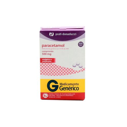 Paracetamol 500mg Prati Com 20 Comprimidos - Paracetamol 500mg Prati ...