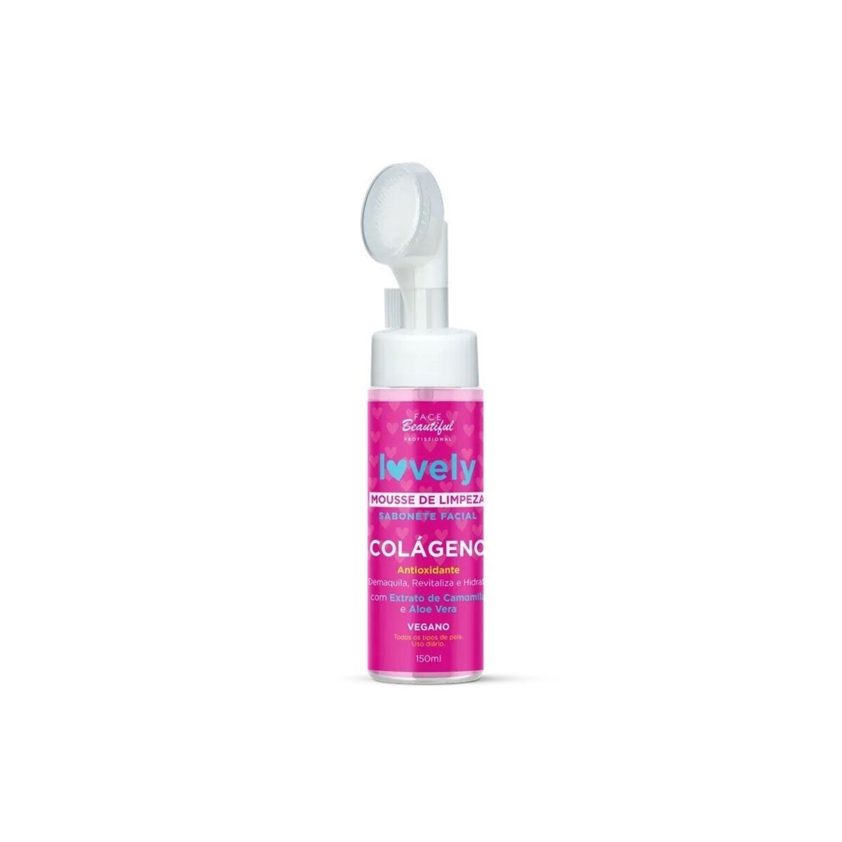 Mousse de Limpeza Facial Face Beautiful Lovely Colágeno Com 150ml ...