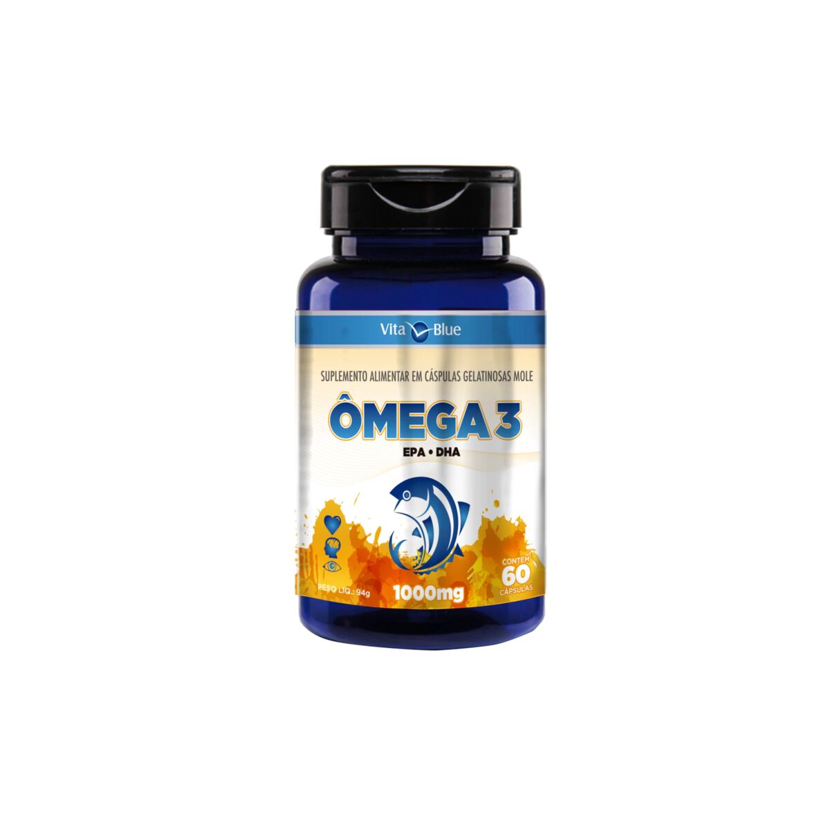 Ômega 3 1000mg Vita Blue Com 60 Cápsulas - Ômega 3 Catarinense 1000mg ...