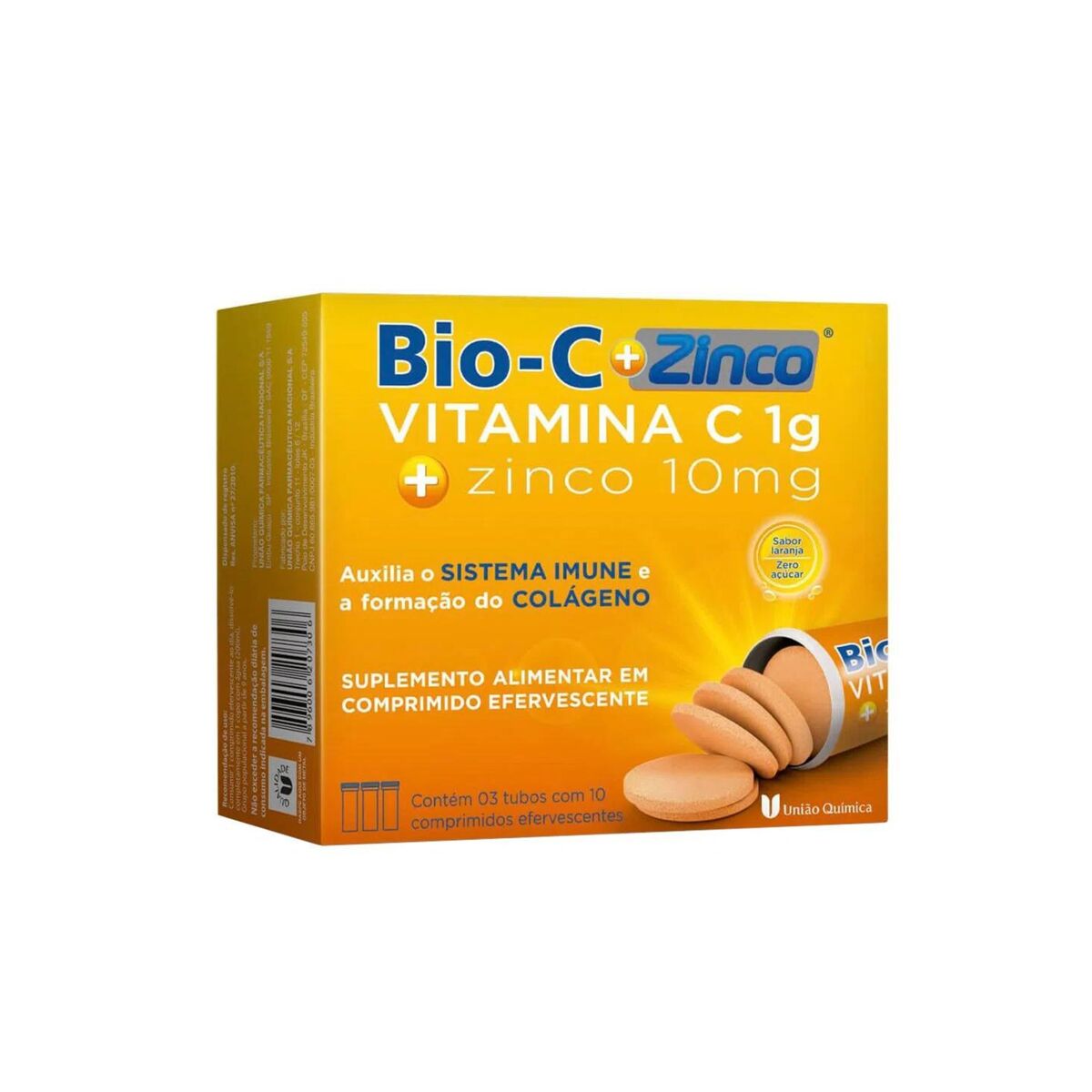 Vitamina Bio-C + Zinco Com 30 Comprimidos Efervescentes - Vitamina Bio ...