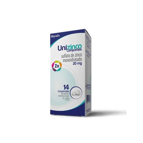 Unizinco 20mg Myralis Com 14 Comprimidos - Unizinco 20mg Myralis Com 14 ...