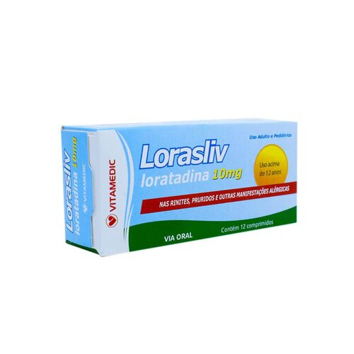 Lorasliv Loratadina 10mg Vitamedic Com 12 Comprimidos - Lorasliv ...