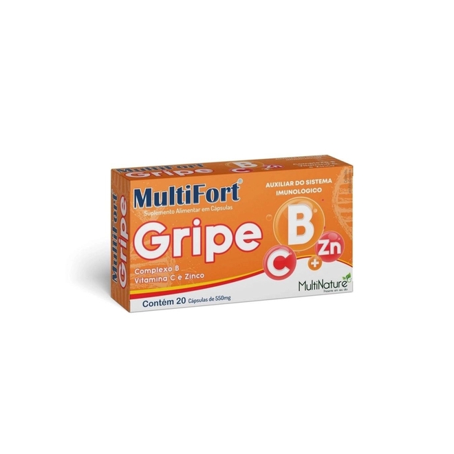 Multifort Gripe Complexo B, Vitamina C e Zinco 550mg MultiNature 20 ...