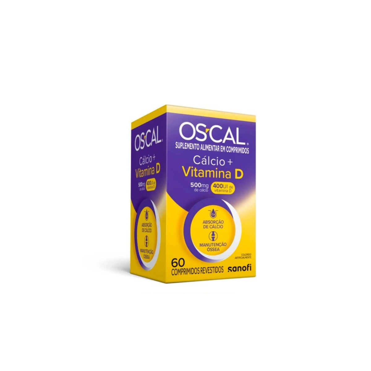 Os-Cal D Cálcio 500mg + Vitamina D 400UI Com 60 Comprimidos - Os-Cal D Cálcio 500mg + Vitamina D ...