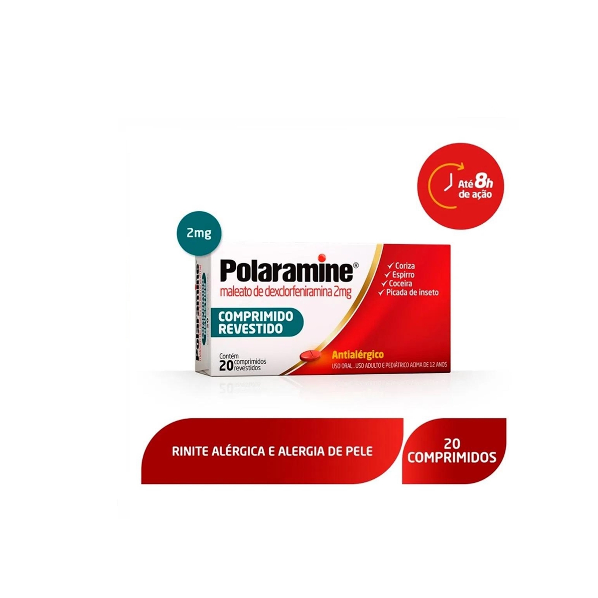 POLARAMINE 2MG C 20 COMP (NOVO) - Antialérgico Polaramine 2mg 20 ...