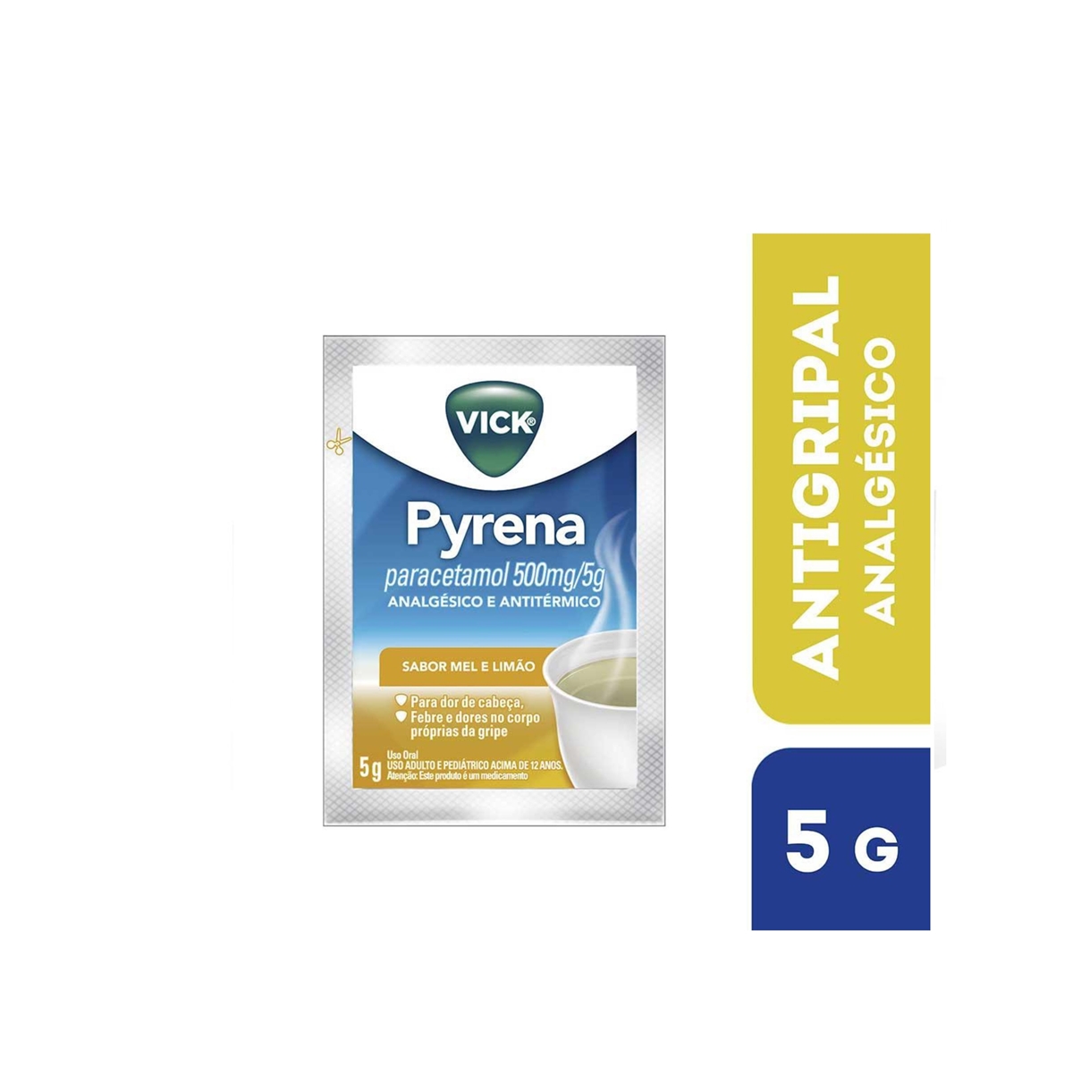VICK PYRENA SABOR MEL E LIMÃO 5G - Chá para Gripe Vick Pyrena Sabor Mel ...
