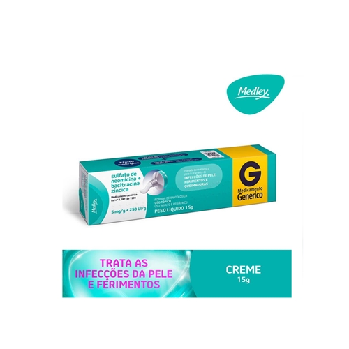 Sulfato Neomicina+ Bacitracina Pomada 15g Medley - Sulfato Neomicina+ ...