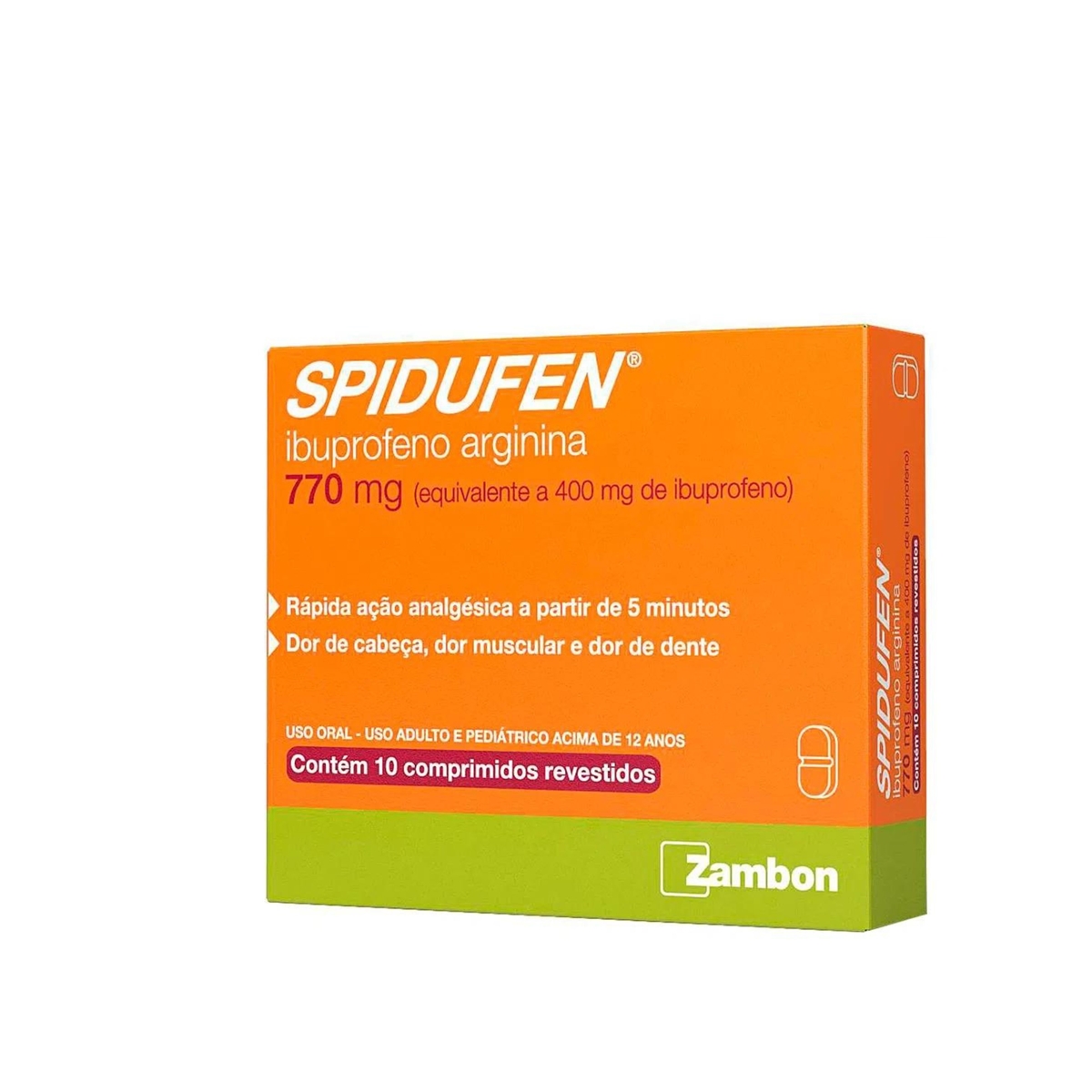 Spidufen 770mg Zambon 10 Comprimidos Sabor Damasco - Spidufen 770mg ...