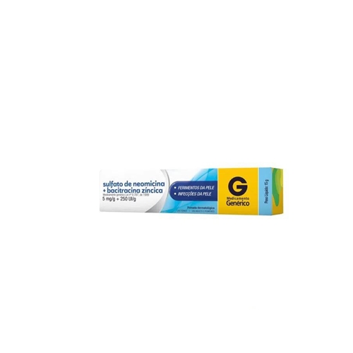 Sulfato de Neomicina 5mg/g + Bacitracina 250ui/g Genérico Cimed 15g ...