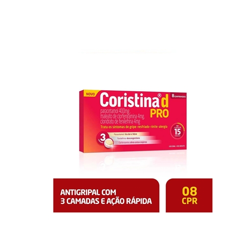 Coristina D Pro 400mg + 4mg + 4mg Cosmed 8 Comprimidos - Coristina D ...