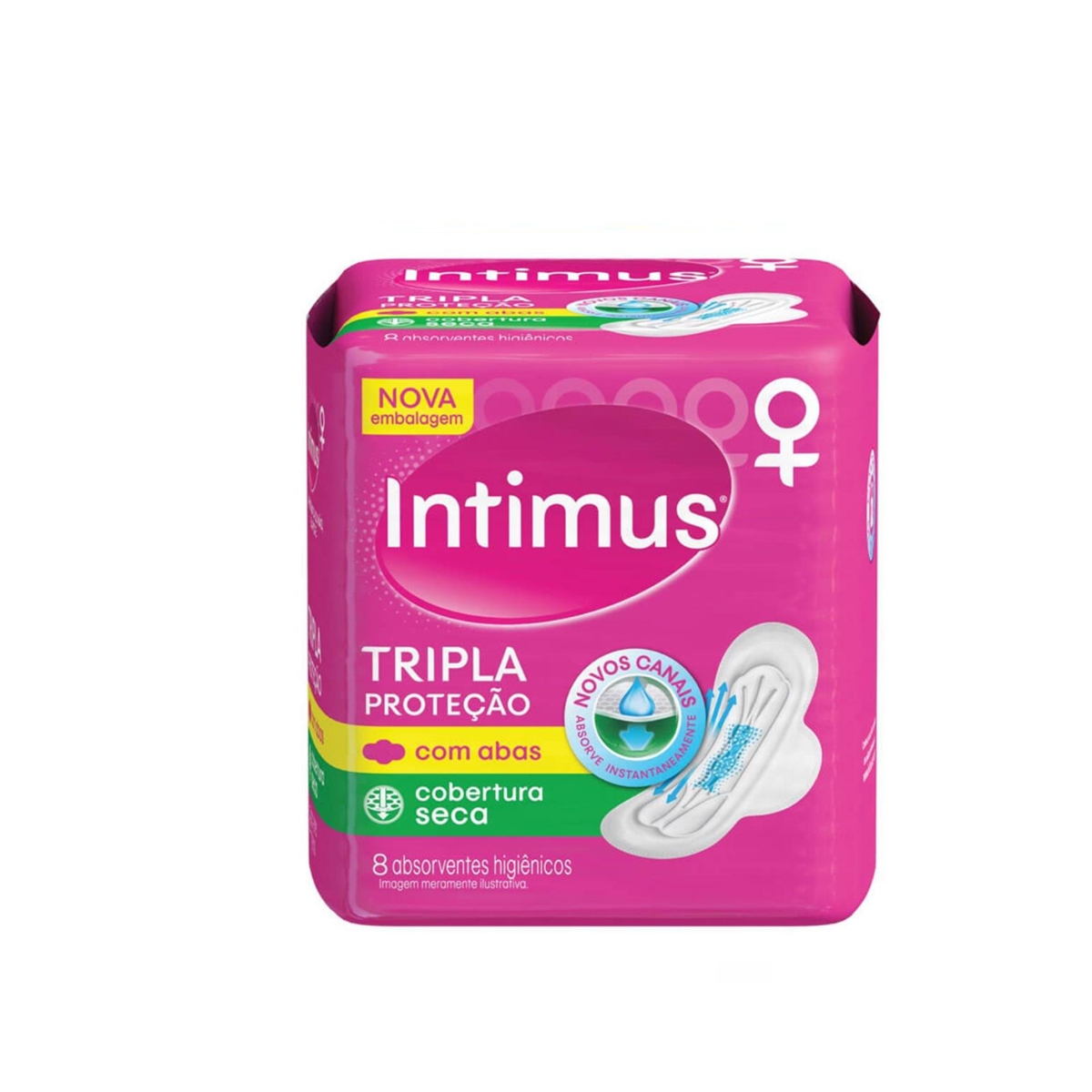 Absorvente Intimus Tripla Proteção Seca com Abas - 8 unidades ...