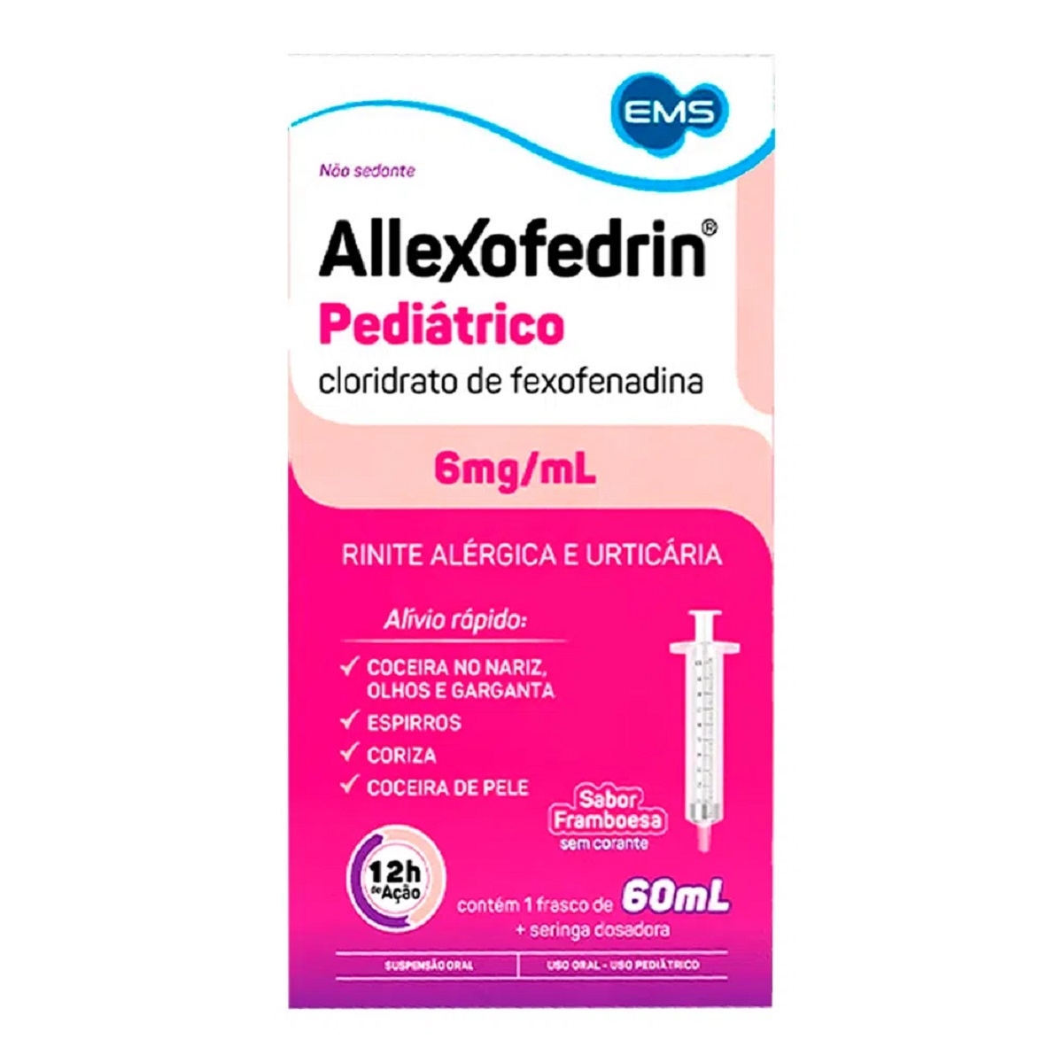Antialérgico Allexofedrin Pediátrico 6mg/ml EMS 60ml - Antialérgico ...