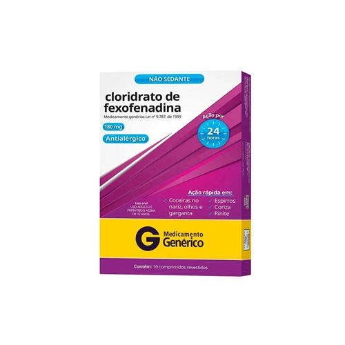 Cloridrato Fexofenadina 180mg Genérico Cimed 10 Comprimidos Revestidos ...