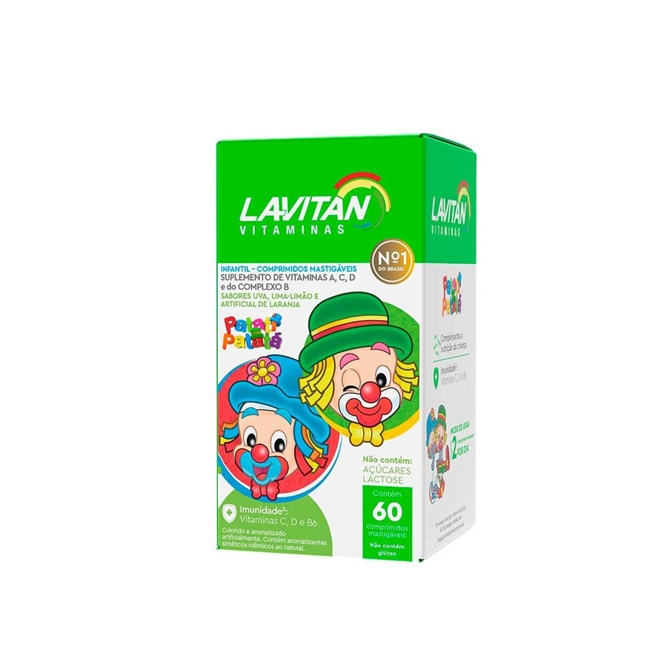 Suplemento Vitamínico Infantil Lavitan Kids com 60 comprimidos ...