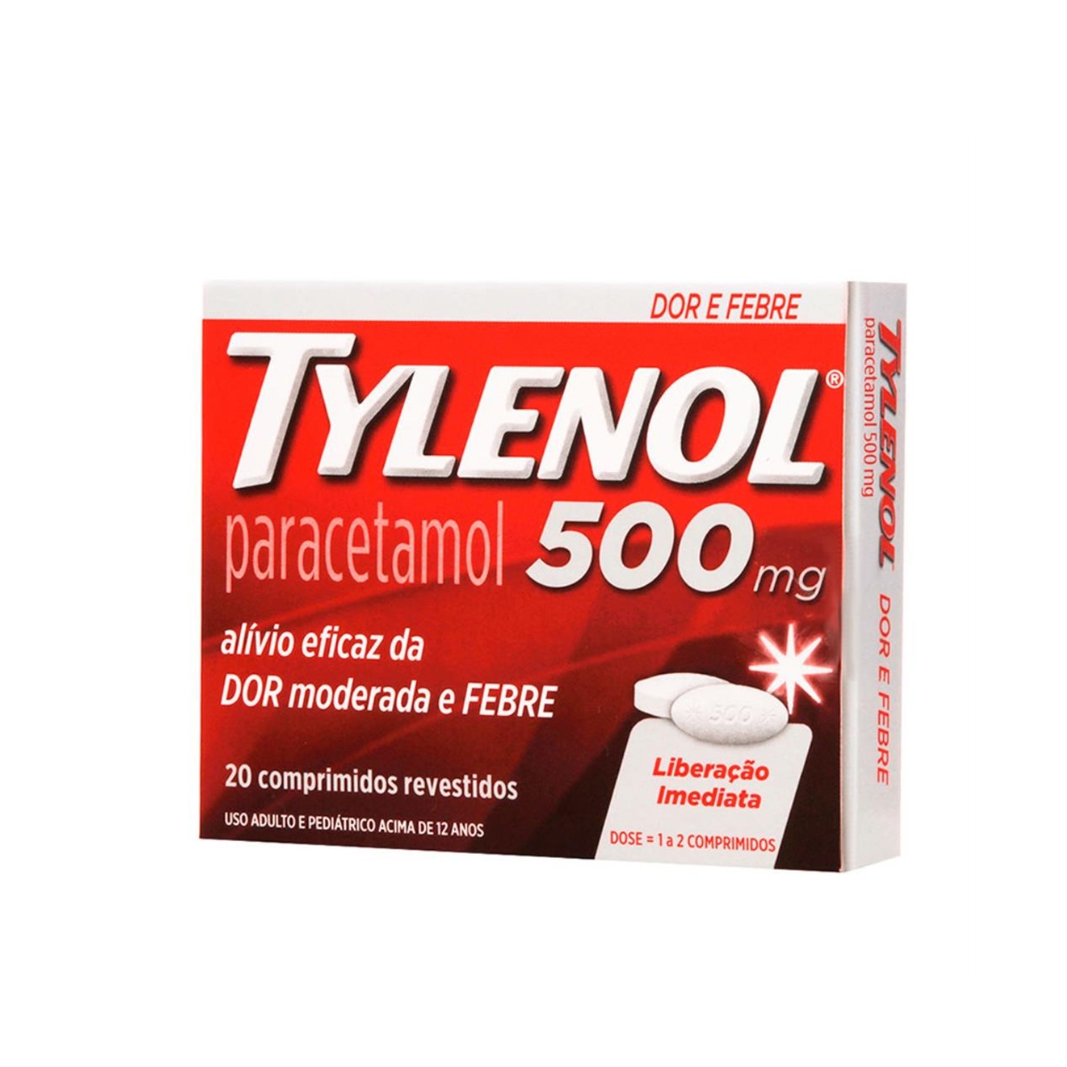 Analgésico Tylenol 500mg 20 Comprimidos - Analgésico Tylenol 500mg 20 ...