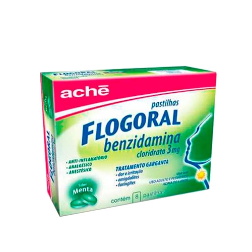 Pastilha Flogoral Sabor Menta 8 unidades - Pastilha Flogoral Sabor ...