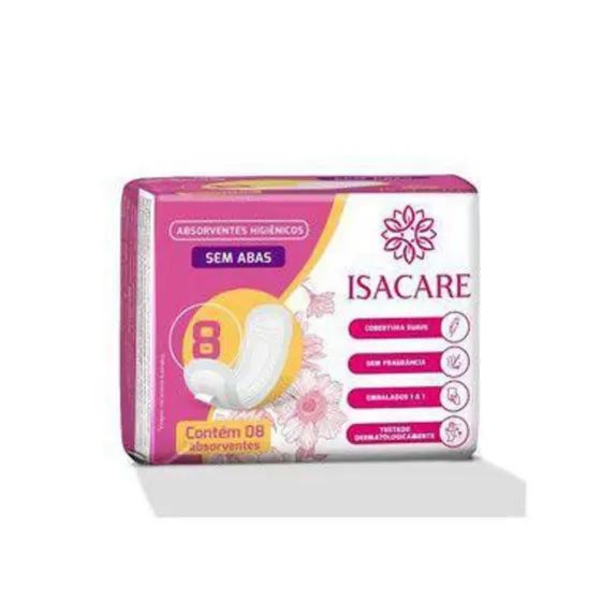 Absorvente Isacare Suave Sem Abas Com 8 Unidades - Absorvente Isacare ...