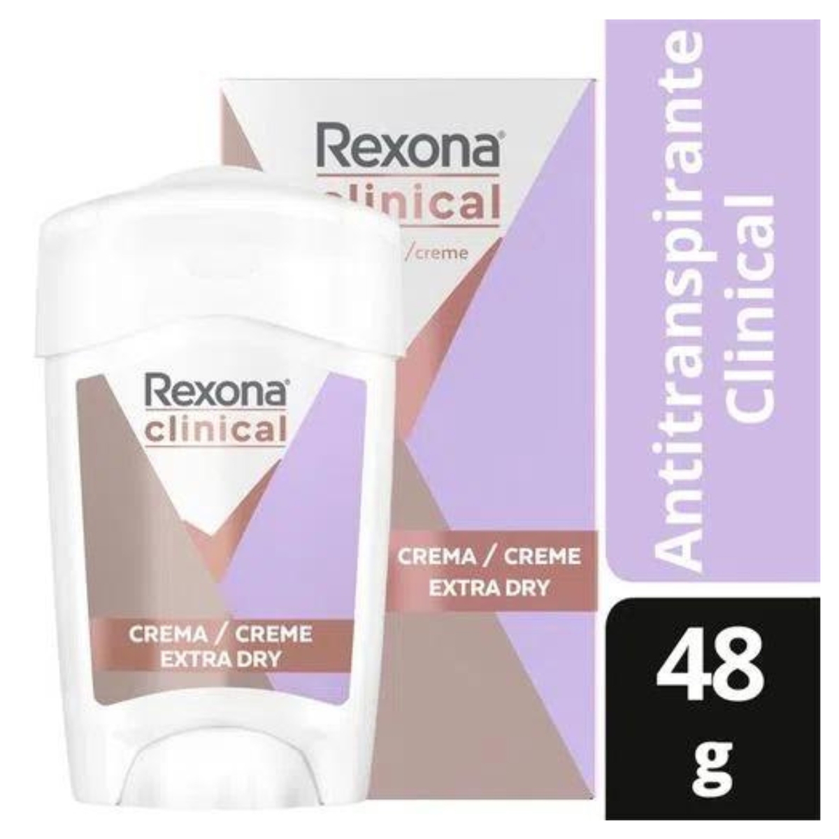Desodorante Creme Rexona Clinical Clean Extra Dry Feminino 48g ...