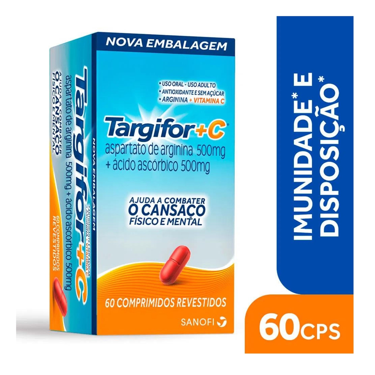 Vitamina C Targifor 60 Comprimidos - Targifor C + Arginina Com 16 ...
