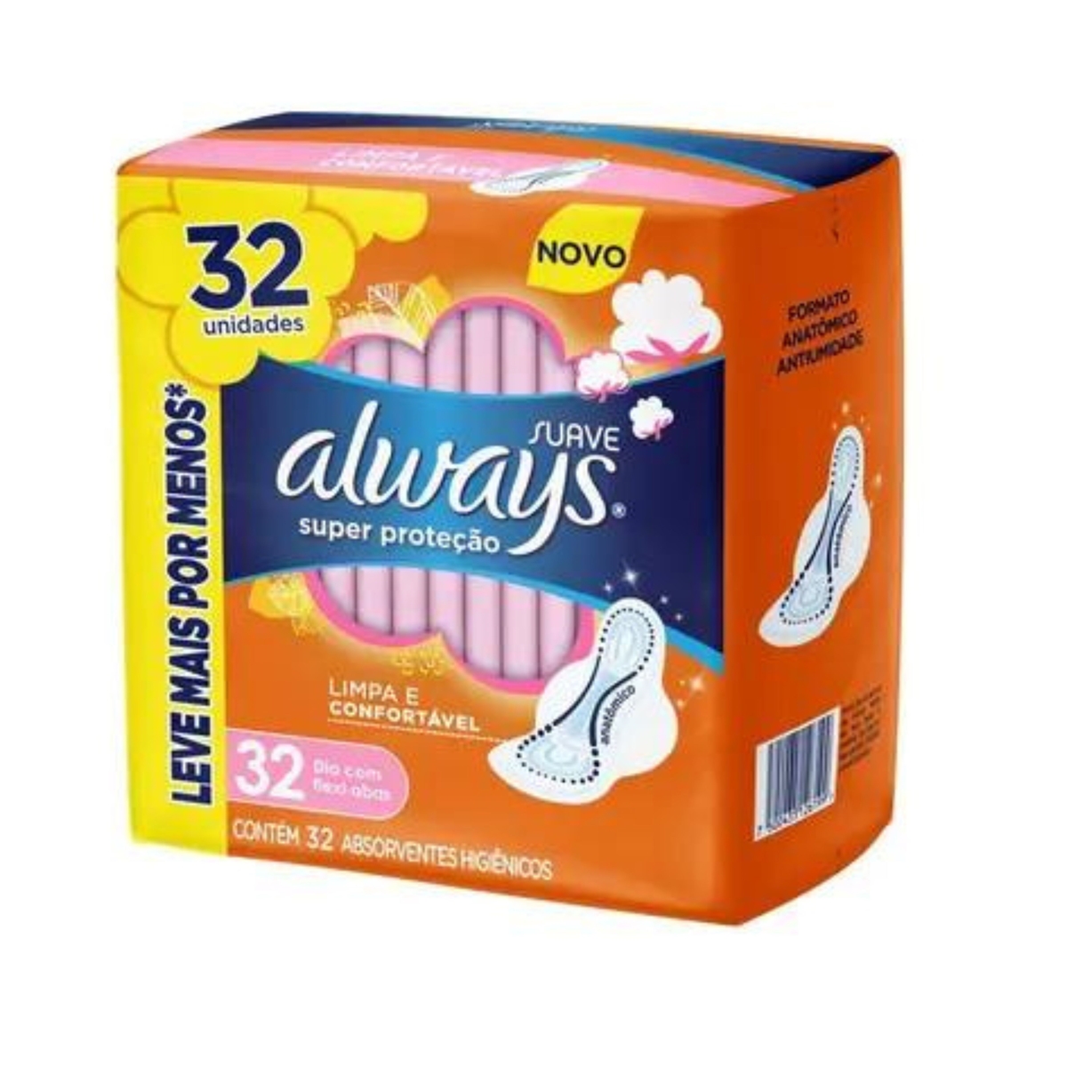 Absorvente Always Super Proteção Suave Com Abas 32 Unidades ...
