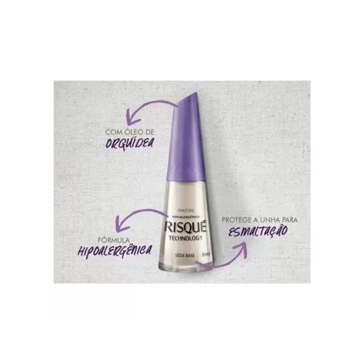 Base para Unhas Risqué Seda Base Óleo de Orquídeas 8ml - Base para ...