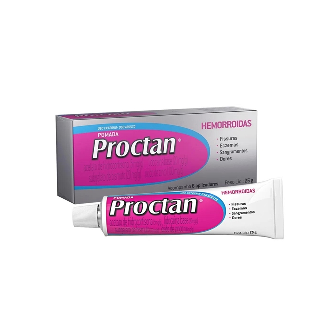 Proctan Alívio Rápido 25g + 6 Aplicadores - Pomada Proctan Alívio ...
