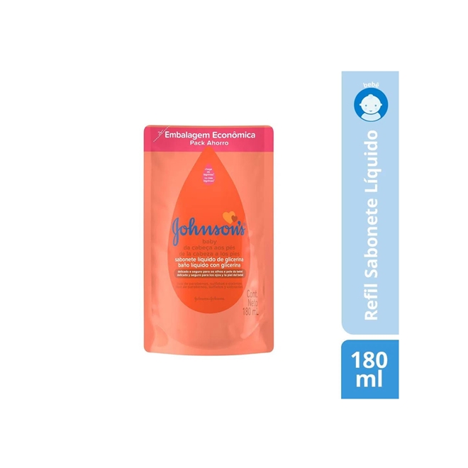 Refil Sabonete Líquido Johnson's Baby Cabeça aos Pés 180ml - Sabonete ...