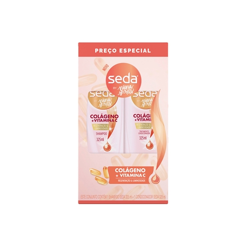 Kit Seda Colágeno e Vitamina C Shampoo + Condicionador 325ml - Kit Seda ...