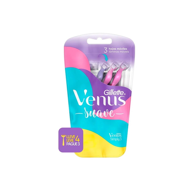 Aparelho de Depilar Gillette Venus Suave 4 Unidades - Aparelho ...