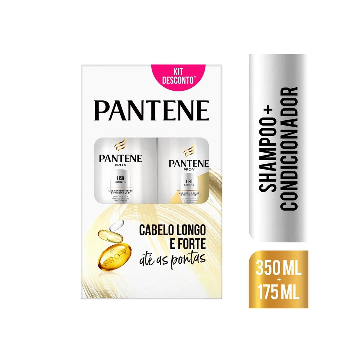 Kit Pantene Liso Extremo Shampoo 350ml + Condicionador 175ml - Kit Pantene Liso Extremo Shampoo ...