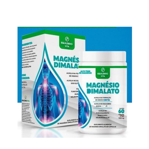 Magnésio Dimalato 60 Comprimidos Equaliv - Suplemento Alimentar Magnésio Dimalato 1650mg ...