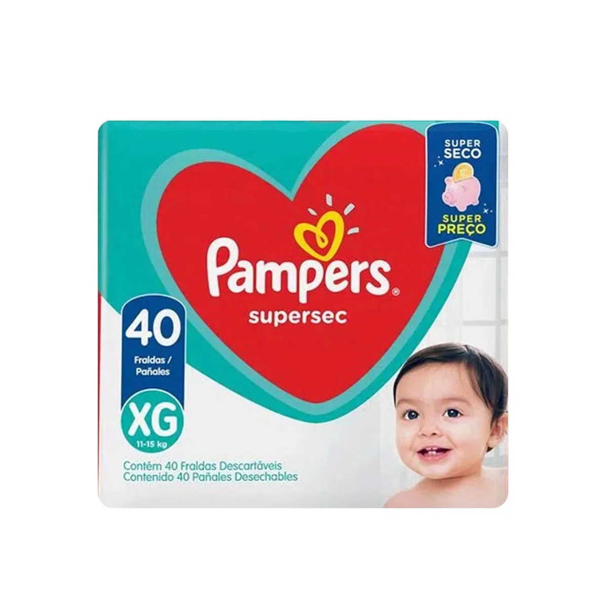 Fralda Pampers Supersec XG 40 Unidades - Fralda Pampers Supersec XG 40 ...