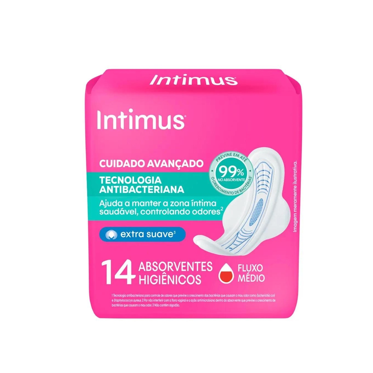 Absorvente Intimus Ultrafino Antibacteriana Com Abas 14 Unidades ...