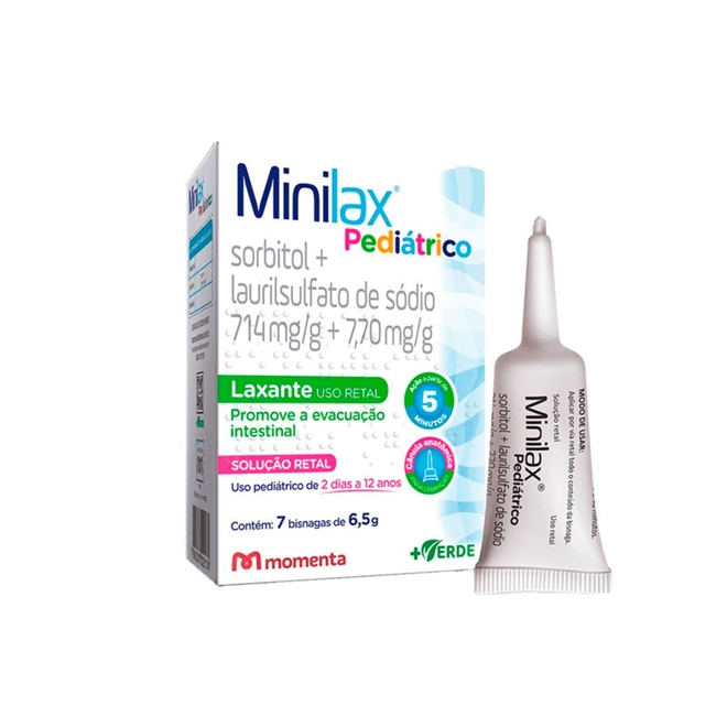 Minilax Pediátrico 714mg + 7,70mg 7 Bisnagas - Minilax Pediátrico 714mg ...