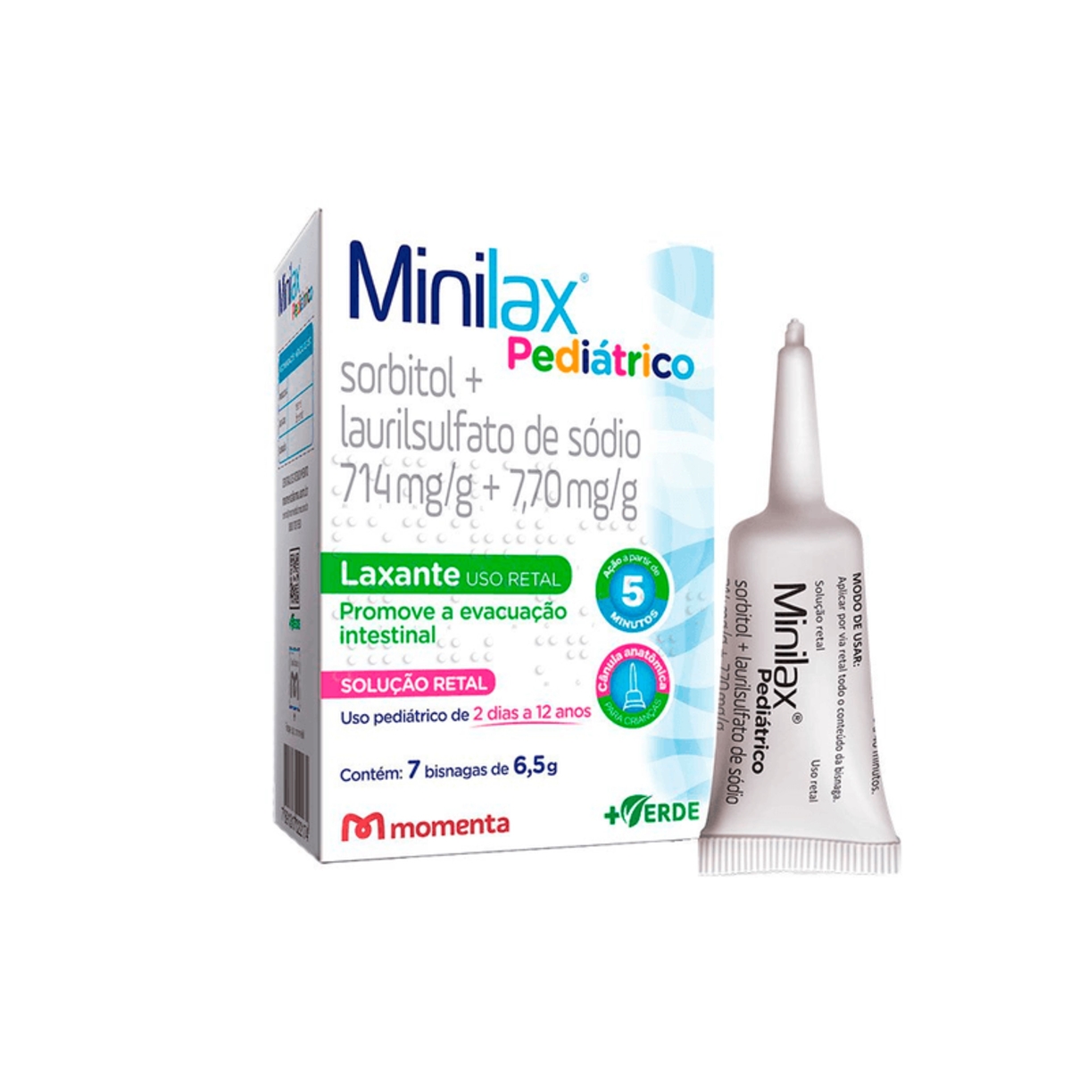 Minilax Pediátrico 714mg + 7,70mg 7 Bisnagas - Minilax Pediátrico 714mg ...