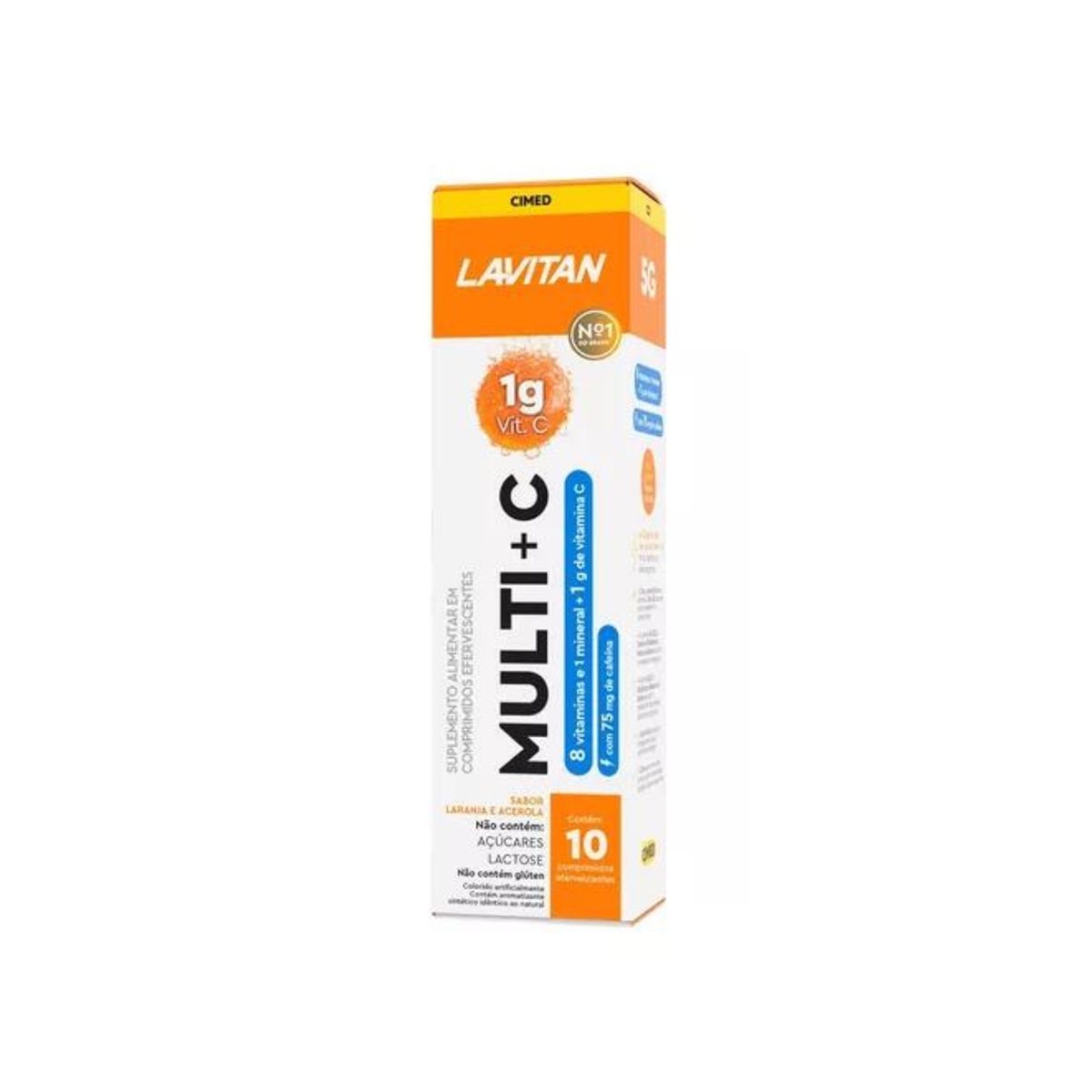 Suplemento Alimentar Lavitan Multi+C Com 10 Comprimidos Sabor Laranja E ...